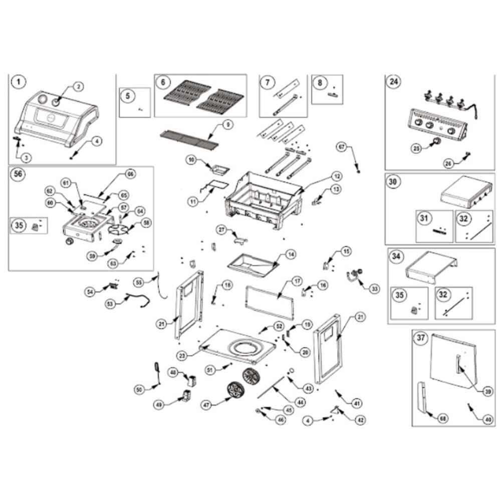 F365DSBPGT-ECP Napoleon Freestyle Series Gas Grill Parts ...