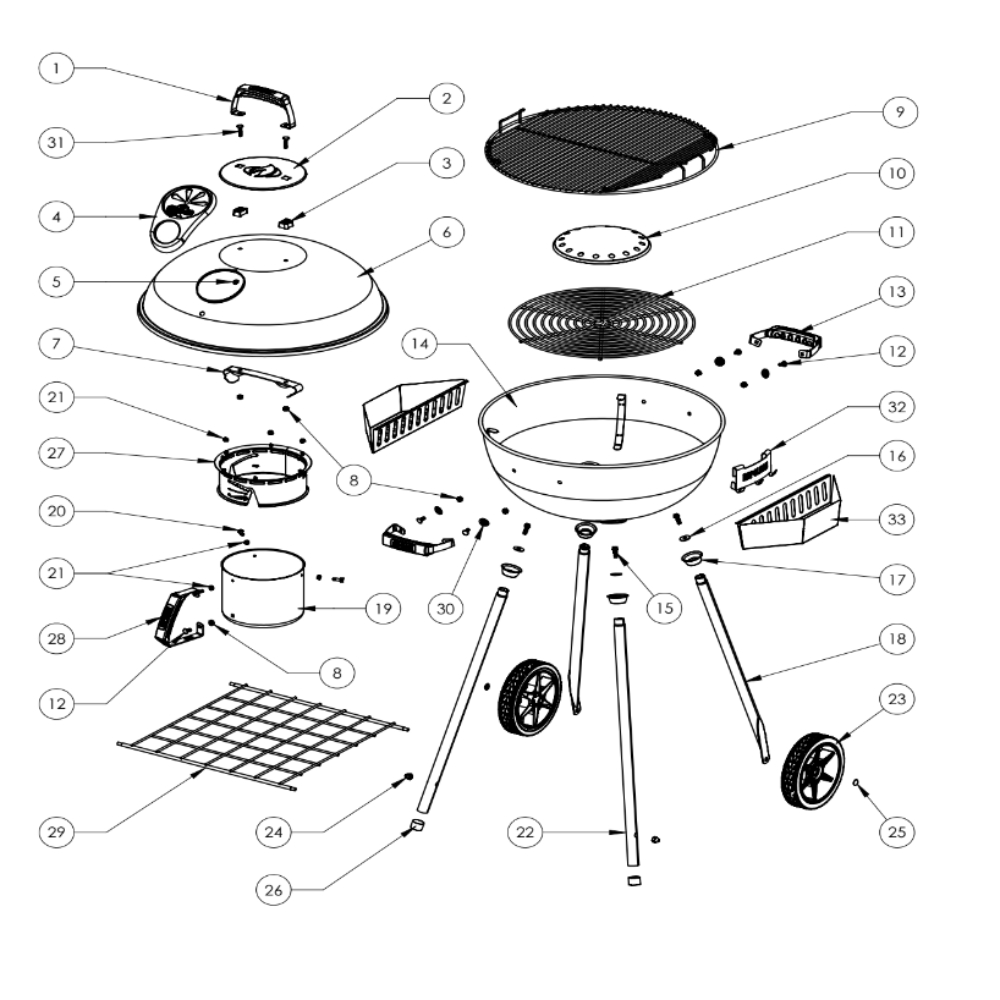 NK22K-LEG-2 Napoleon outdoor Charcoal Grill Parts | GreatGrillParts.com