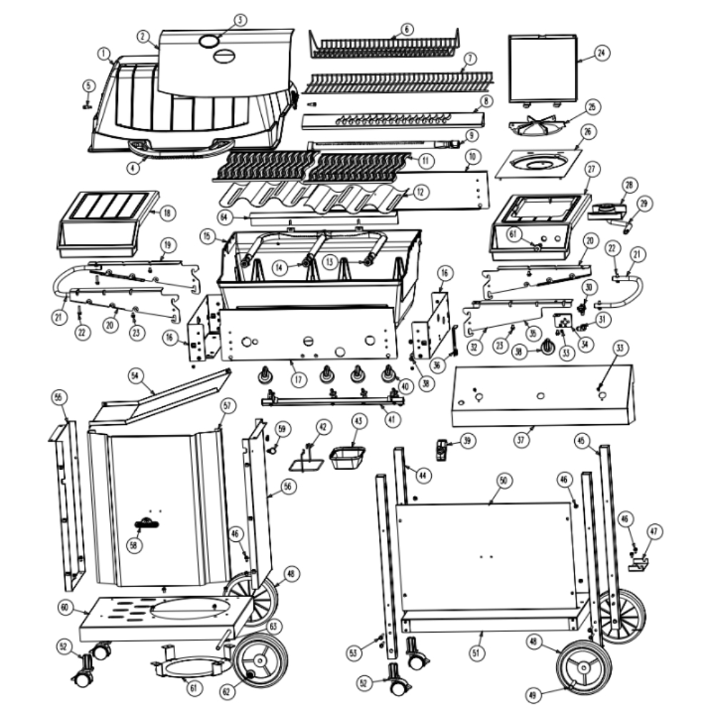 U405RSB Napoleon Ultra Chef Series Gas Grill Parts | GreatGrillParts.com